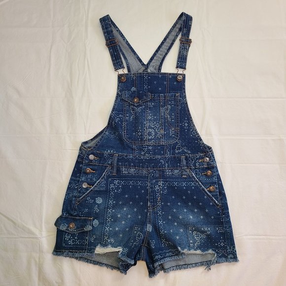 Shorts | Nwt Paisley Print Western Short Overalls | Poshmark